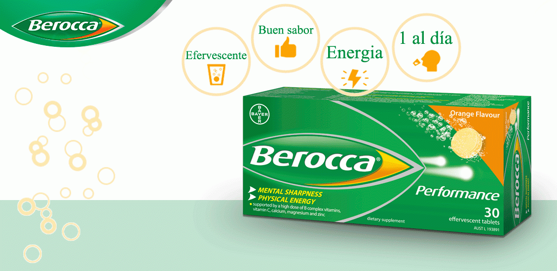 Berocca Performance sabor mango Energía y vitaminas | Farmacia Jiménez