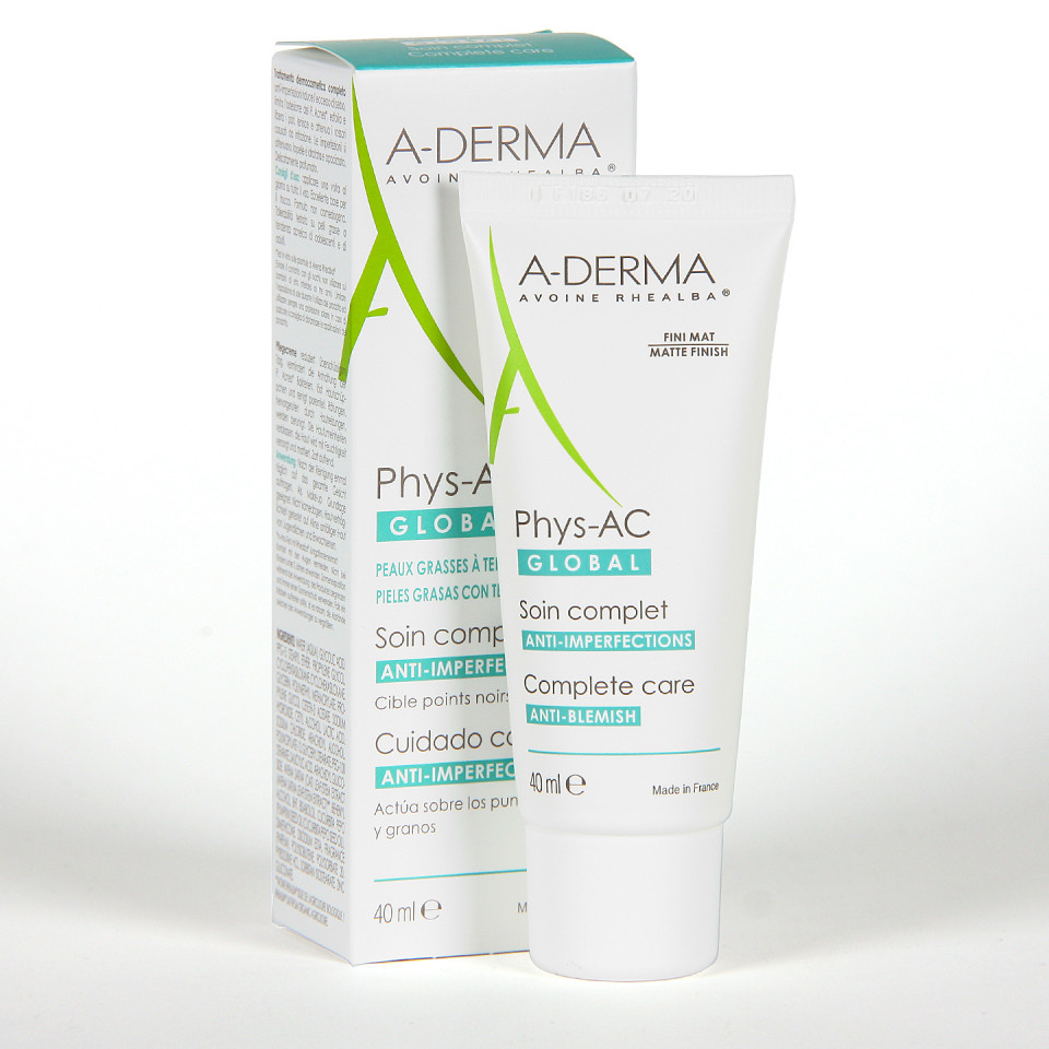 A-Derma PHYS-AC Global Crema Anti-Imperfecciones 40 ml | Farmacia Jiménez