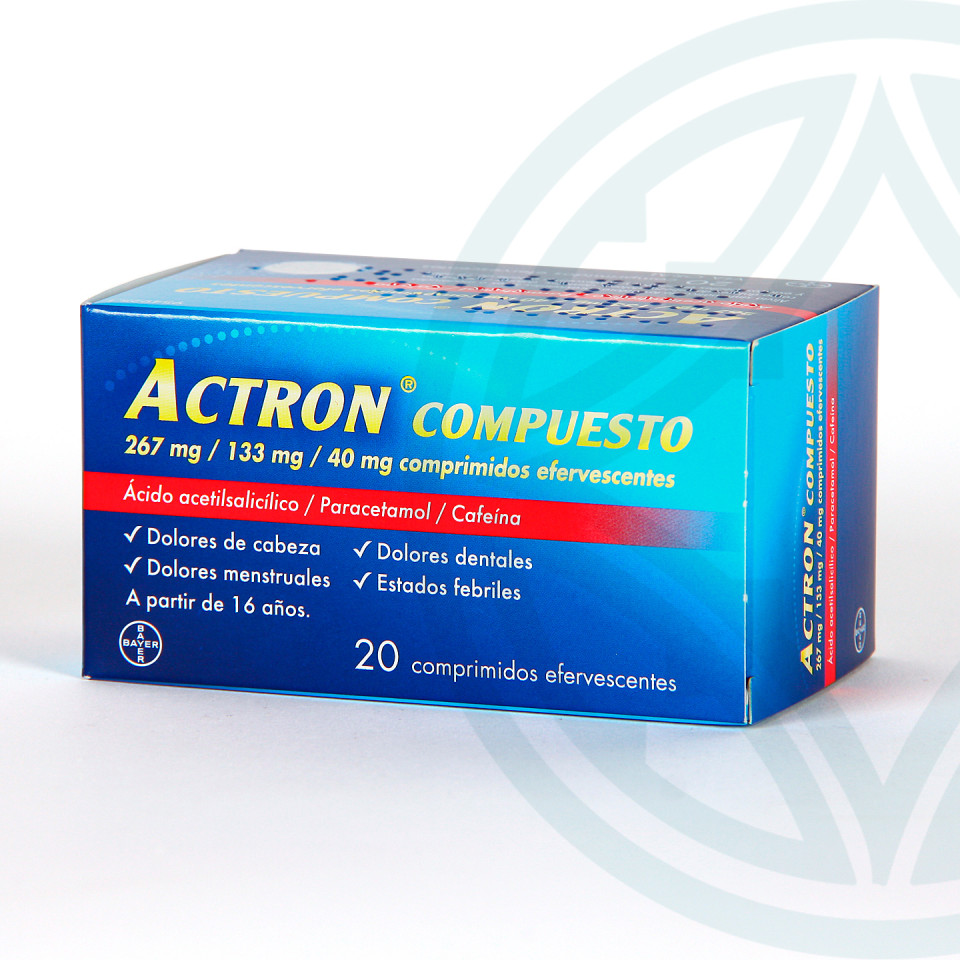 Actron Compuesto 20 comprimidos efervescentes | Analgésico | Farmacia ...