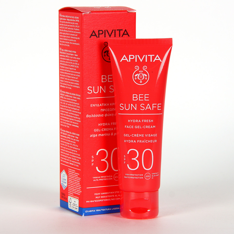 Apivita Bee Sun Safe Hydra Fresh Gel-Crema SPF30 | Farmacia Jiménez