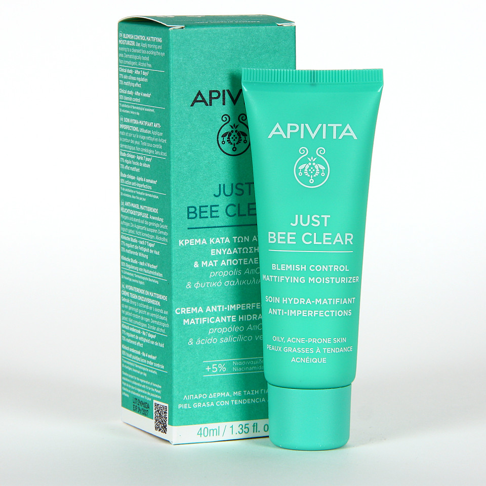 Apivita Just Bee Clear Crema Anti-imperfecciones matificante hidratante 40 ml | Farmacia Jiménez