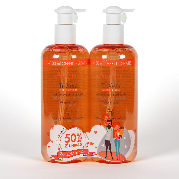 Avene Trixera Nutrition Gel Limpiador 500 ml Pack Duplo | Farmacia Jiménez