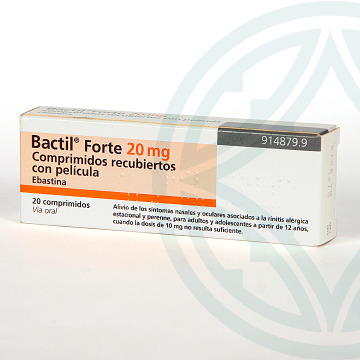 Bactil Forte 20 mg 20 comprimidos recubiertos | Ebastina | Farmacia Jiménez