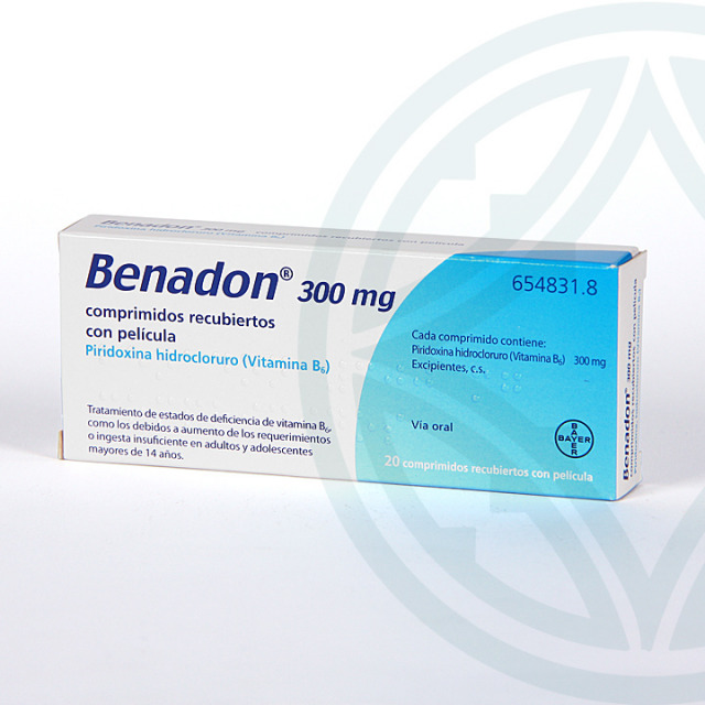 Benadon 20 comprimidos | Vitamina B6 | Farmacia Jiménez