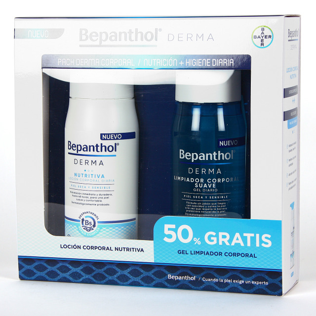 Bepanthol Derma PACK Loción Nutritiva y Limpiador Suave al 50% de ...