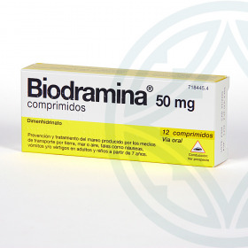 Biodramina 50 mg 12 comprimidos | Mereo - cinetosis | Farmacia Jiménez