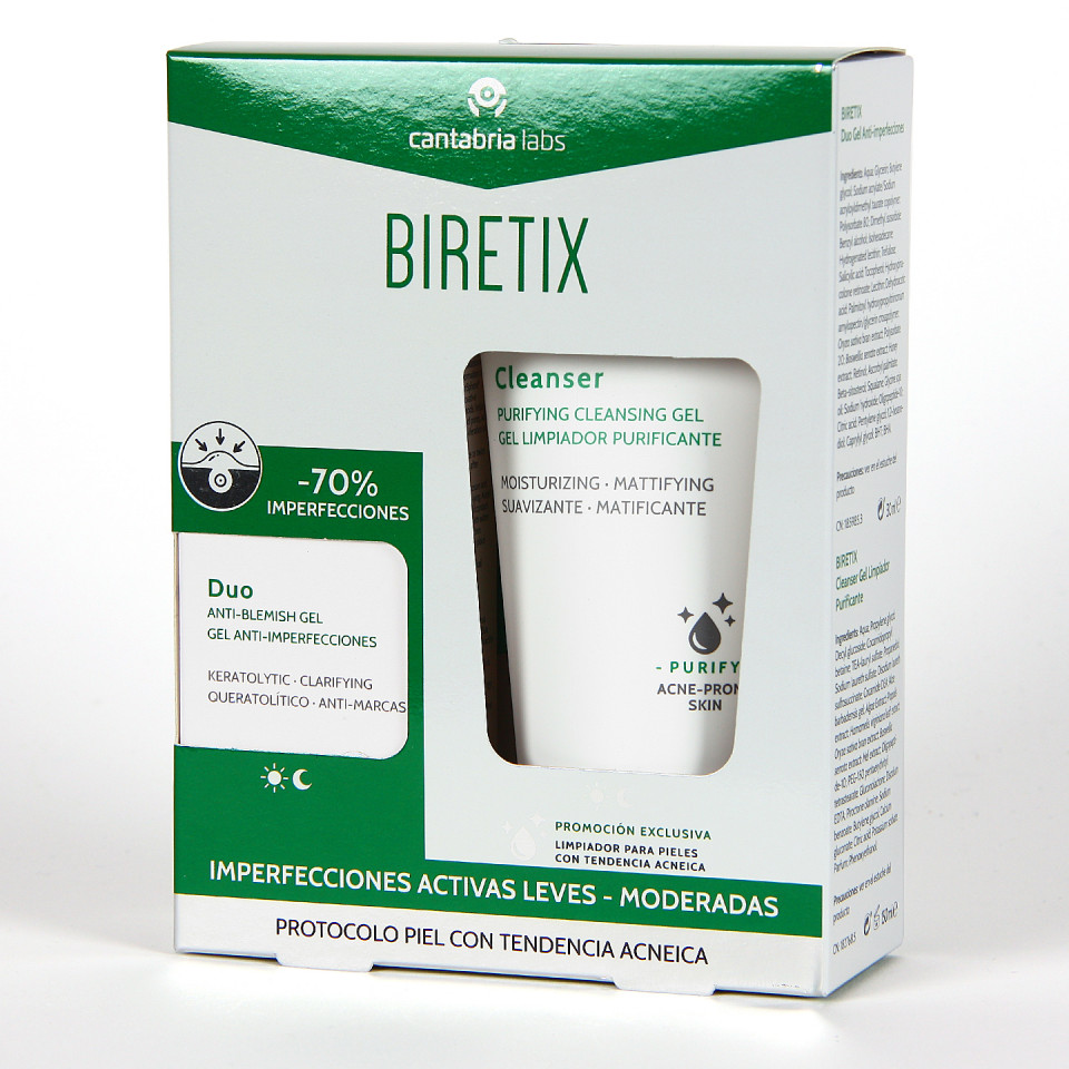 Biretix Duo + Cleanser Gel Limpiador Pack | Farmacia Jiménez