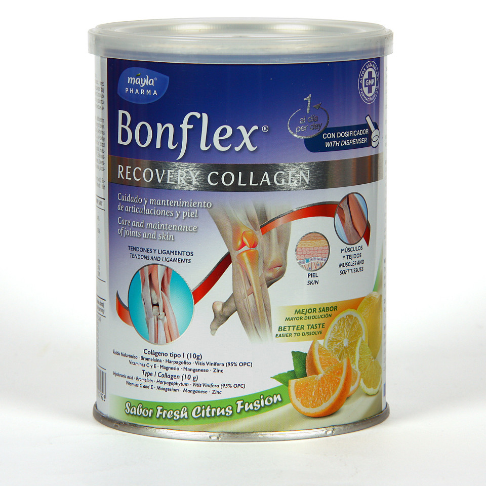 Bonflex Recovery Colágeno Bote 397,5 g sabor cítrico | Farmacia Jiménez