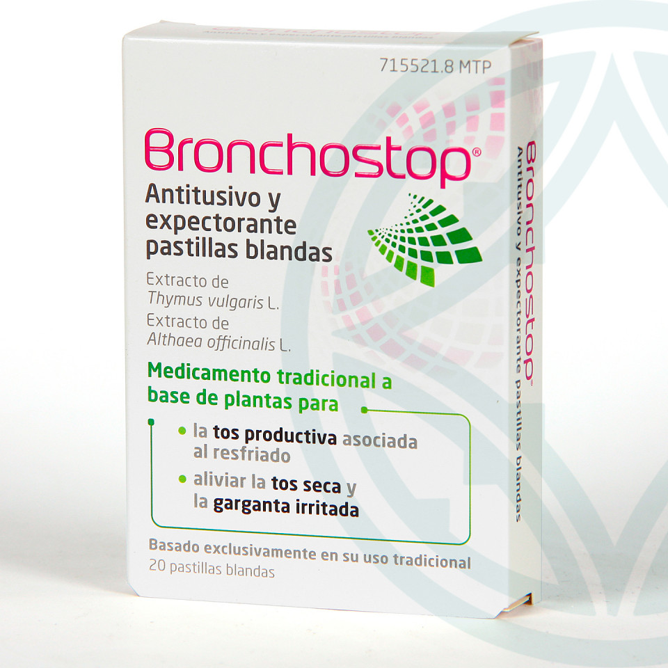 Bronchostop Antitusivo y Expectorante 20 pastillas | Farmacia Jiménez