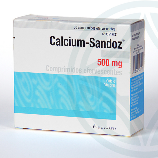 Calcium-Sandoz 500 mg 30 comprimidos efervescentes | Osteoporosis ...