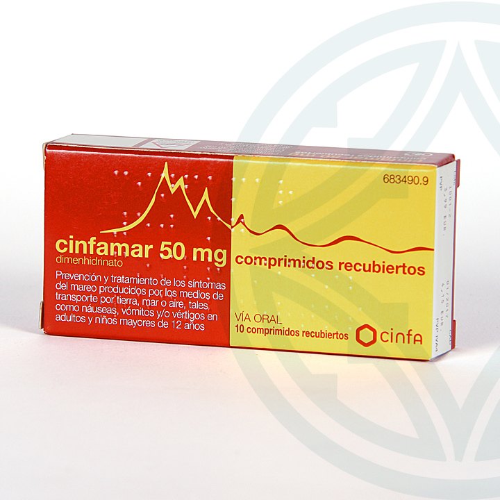 Cinfamar 10 comprimidos recubiertos | Mareo | Farmacia Jiménez
