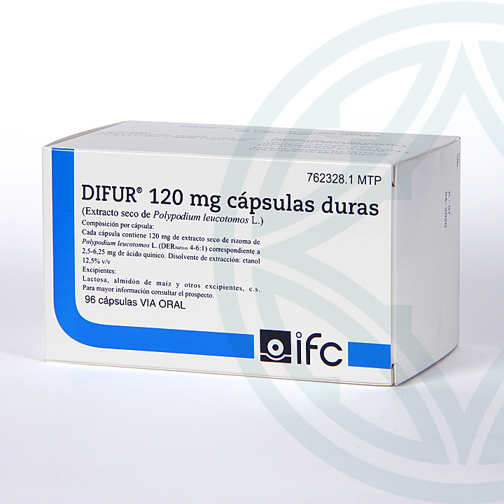 Difur 120 mg 96 cápsulas | Antiinflamatorio de la piel | Farmacia Jiménez