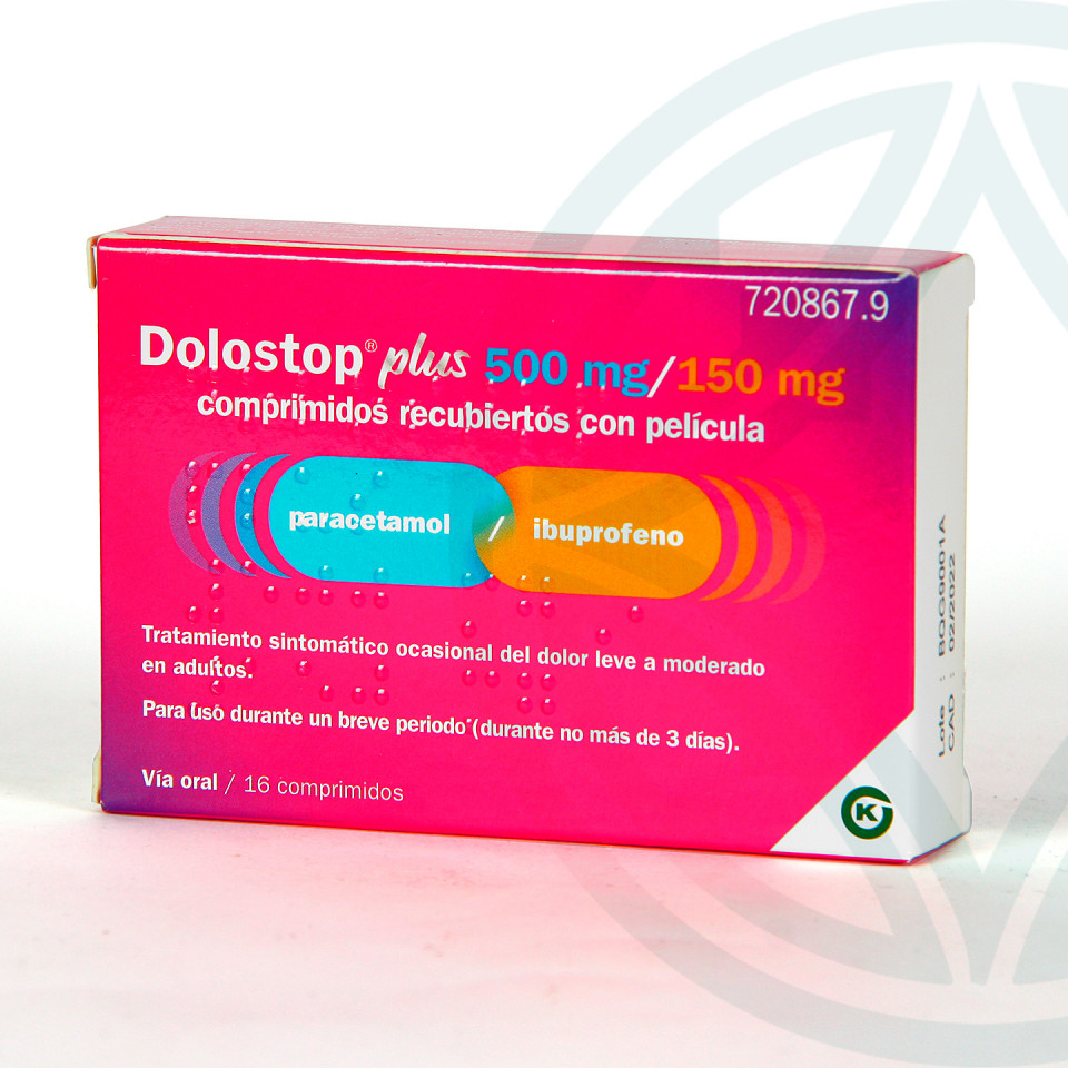 Dolostop Plus 500 mg/150 mg 16 comprimidos | Farmacia Jiménez