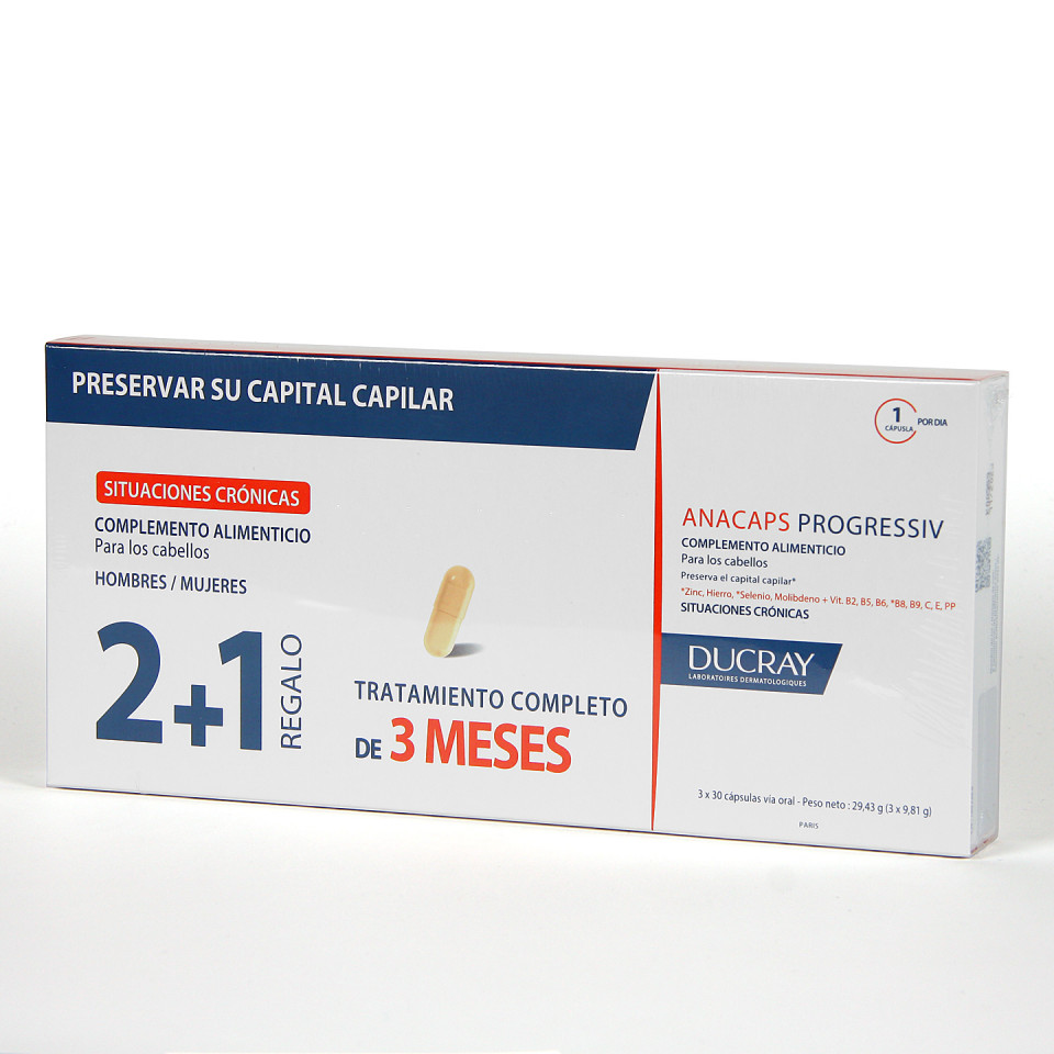 Ducray Anacaps Progressiv Triplo 3x30 cápsulas | Farmacia Jiménez