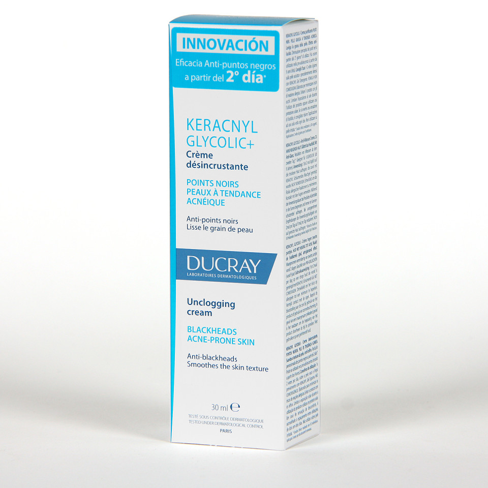 Ducray Keracnyl Glycolic+ Crema Desincrustante 30 ml | Farmacia Jiménez