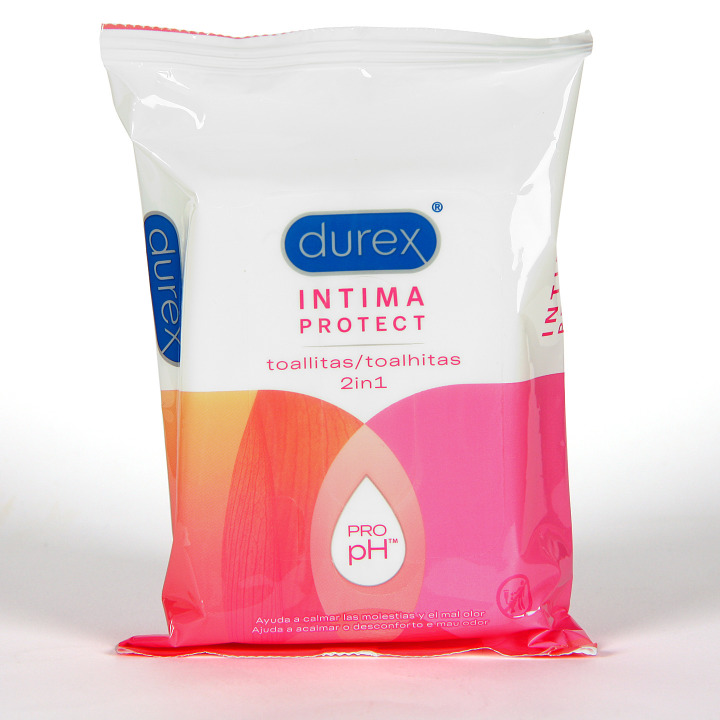 Durex Íntima Protect Toallitas Higiene Íntima 2 en 1 20 unidades | Farmacia Jiménez