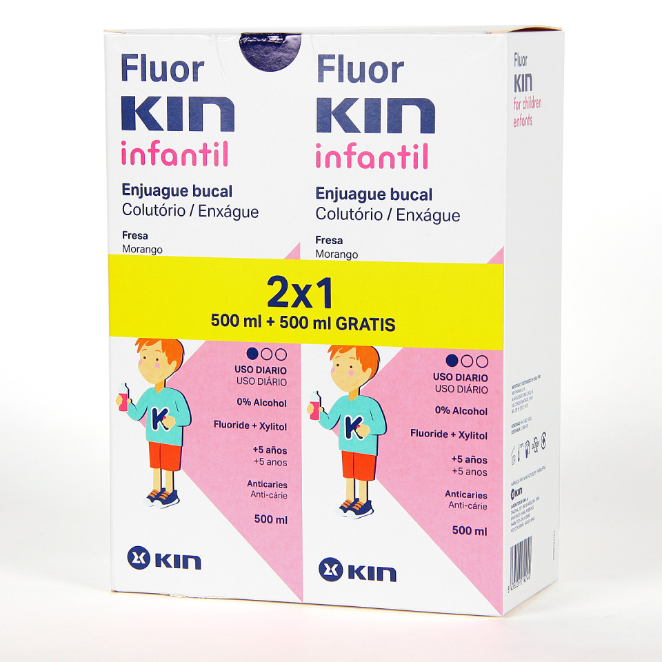 Fluor Kin PACK Duplo Infantil Colutorio 500ml + 500ml 2x1 | Farmacia ...