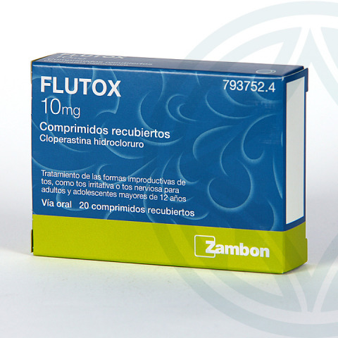 Flutox 10 mg 20 comprimidos | Tos seca | Farmacia Jiménez