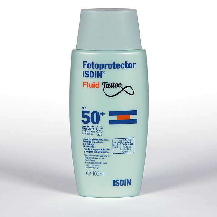 Fotoprotector Isdin Fluid Tattoo SPF50+ 100ml | Farmacia Jiménez