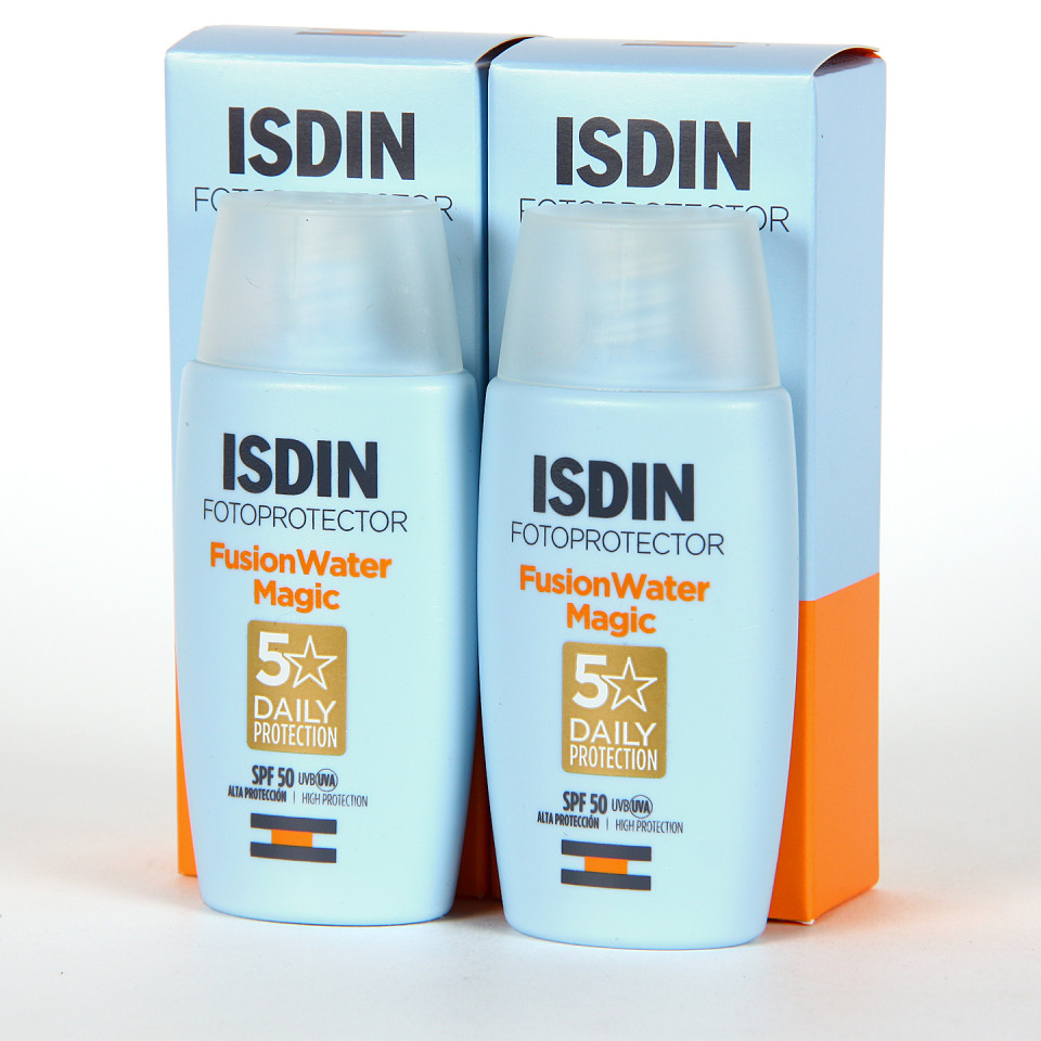 Fotoprotector ISDIN PACK Duplo Fusion Water Magic SPF50 20% Descuento | Farmacia Jiménez