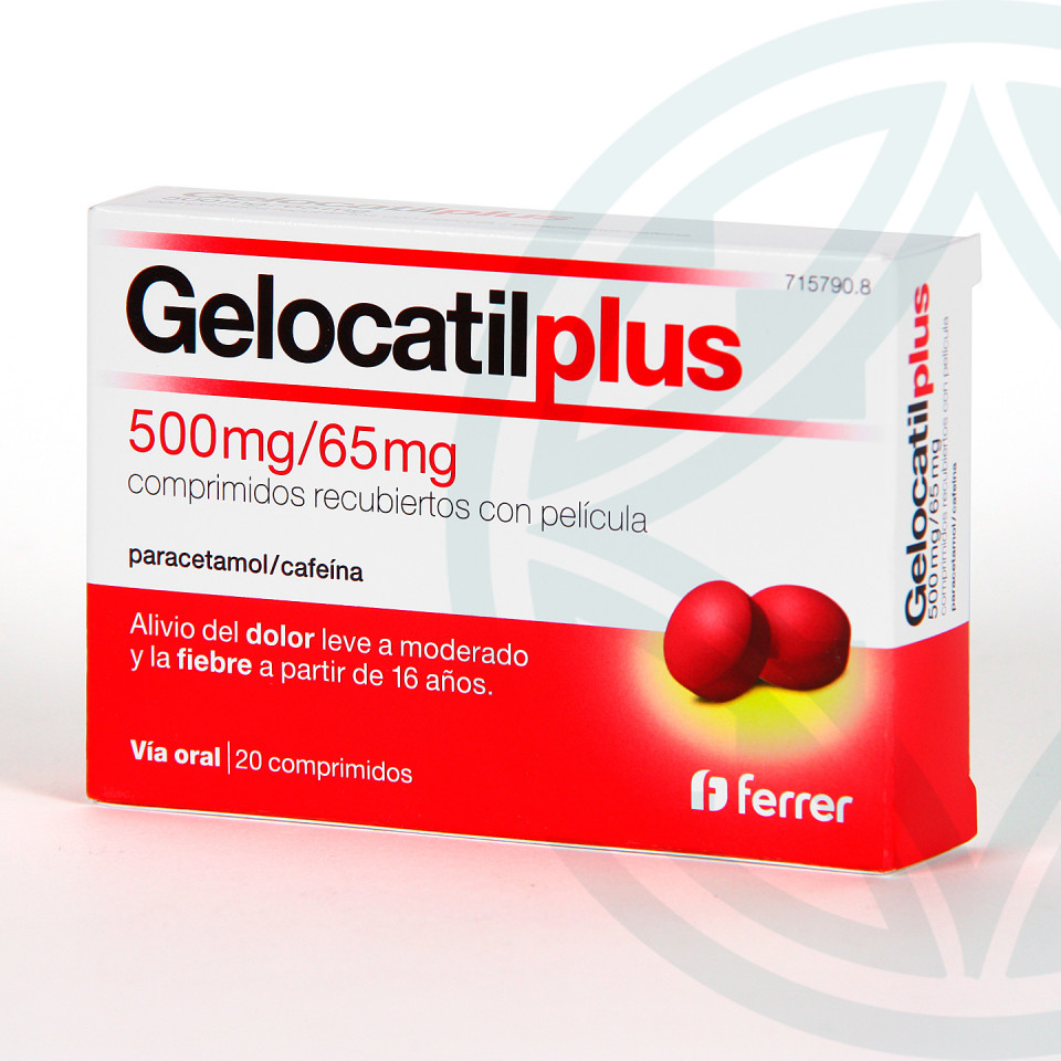 Gelocatil Plus 20 comprimidos | Paracetamol y cafeína | Farmacia Jiménez