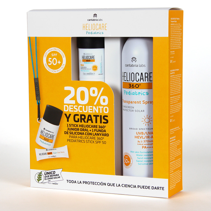 Heliocare 360 Pediatrics PACK Spray y Stick 20% Descuento con funda de Regalo | Heliocare ...
