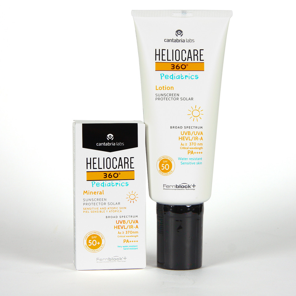 Heliocare 360° Pediatrics Mineral SPF50+ 50 ml + Heliocare 360° Pediatrics Lotion SPF50+ 200 ml ...