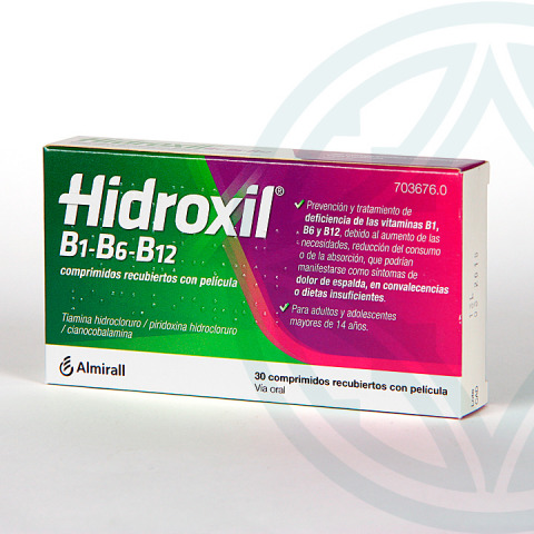 Hidroxil B1-B6-B12 30 comprimidos | Dolor de espalda | Farmacia Jiménez