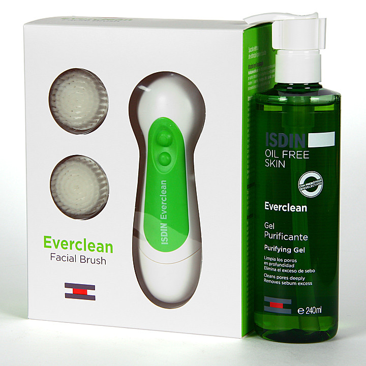 Isdin Everclean Gel purificante 240 ml + Cepillo limpieza facial ...