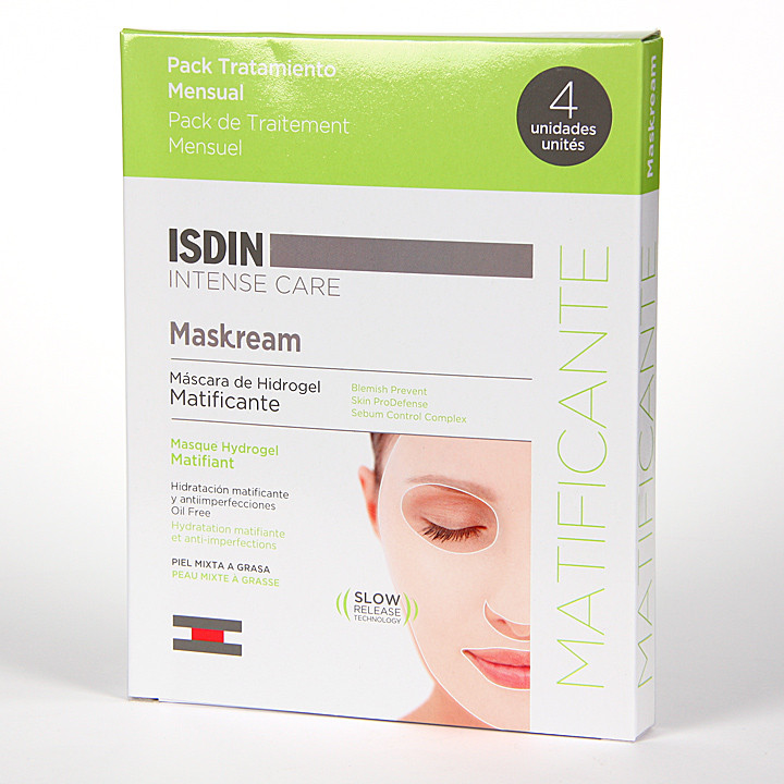 Isdin Maskream Máscara de Hidrogel Matificante 4 unidades | Farmacia ...