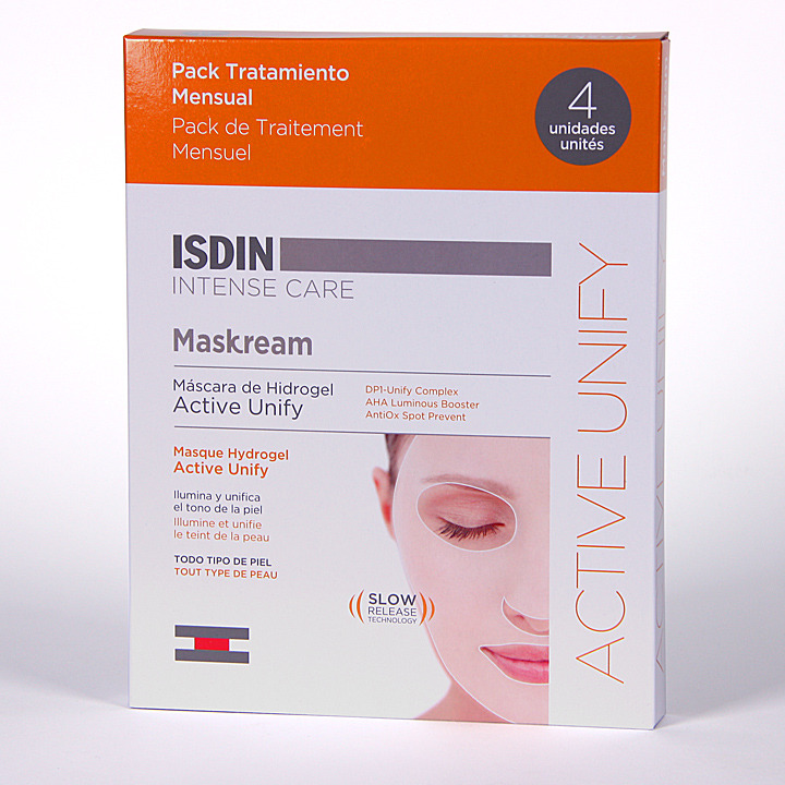 Isdin Maskream Máscara de Hidrogel Active Unify 4 unidades | Farmacia ...