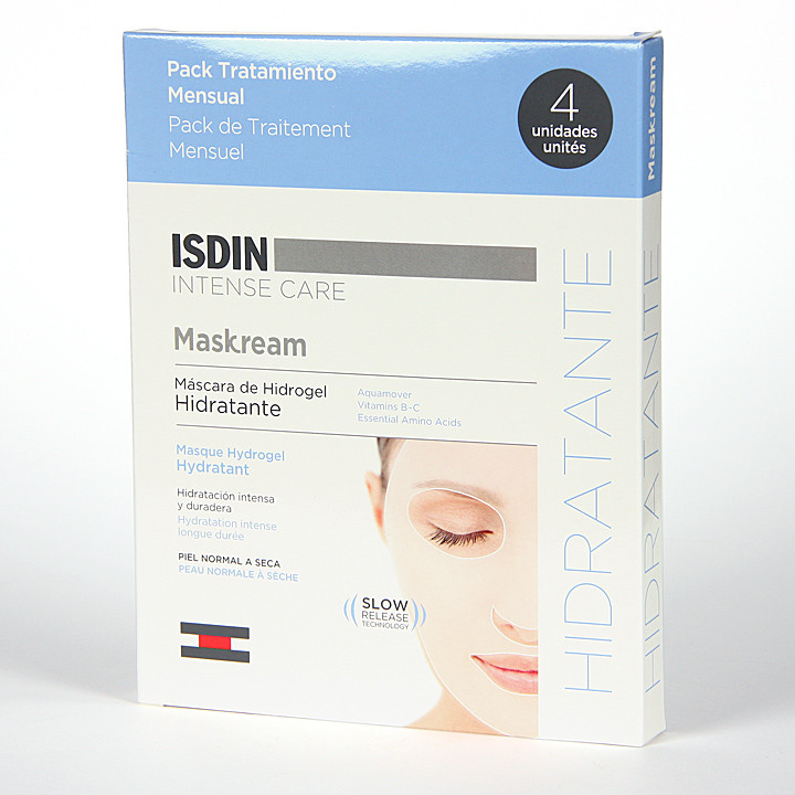 Isdin Maskream Máscara de Hidrogel Hidratante 4 unidades | Farmacia Jiménez