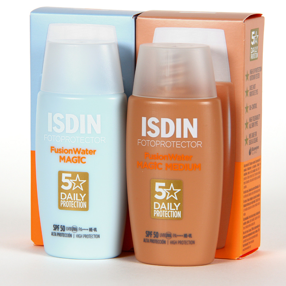 ISDIN PACK Fusion Water Magic y Fusion Water Magic Color Medium 15% ...