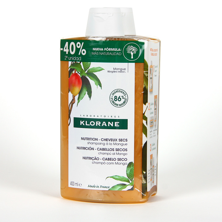 Klorane Capilar Champú Manteca de Mango 2x400 ml Pack Duplo | Farmacia ...