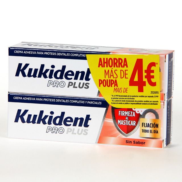 Kukident Pro Plus Firmeza al Masticar 40 g Pack Duplo | Farmacia Jiménez