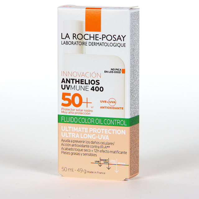 La Roche Posay Anthelios UVMUNE 400 Fluido Color Oil Control SPF 50+ 50ml | Farmacia Jiménez