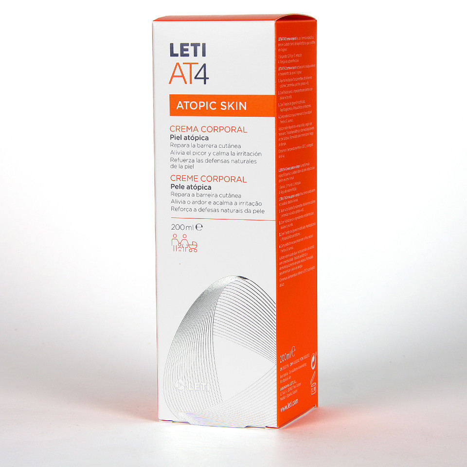 Leti AT4 Atopic Skin Crema corporal Piel atópica 200 ml | Farmacia Jiménez