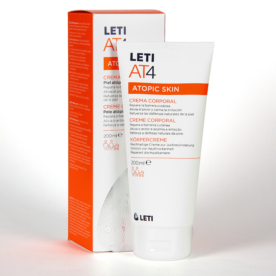 Leti AT4 Atopic Skin Crema corporal Piel atópica 200 ml | Farmacia Jiménez