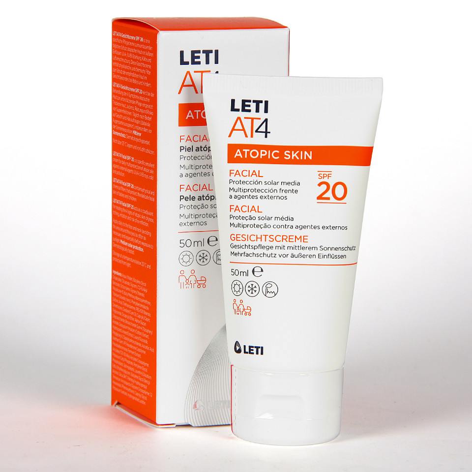 Leti AT4 Facial SPF 20 50 ml Dermatitis atópica | Farmacia Jiménez