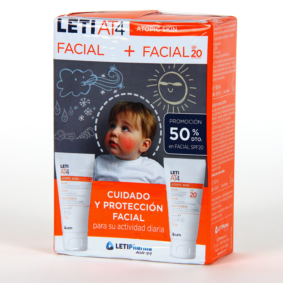 LETI AT4 PACK AHORRO Crema Facial 50 ml y Crema Facial SPF20 50ml ...