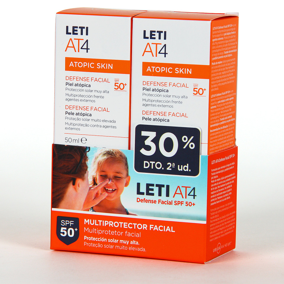Leti AT4 PACK Duplo Defense Facial SPF50+ 50ml | Farmacia Jiménez