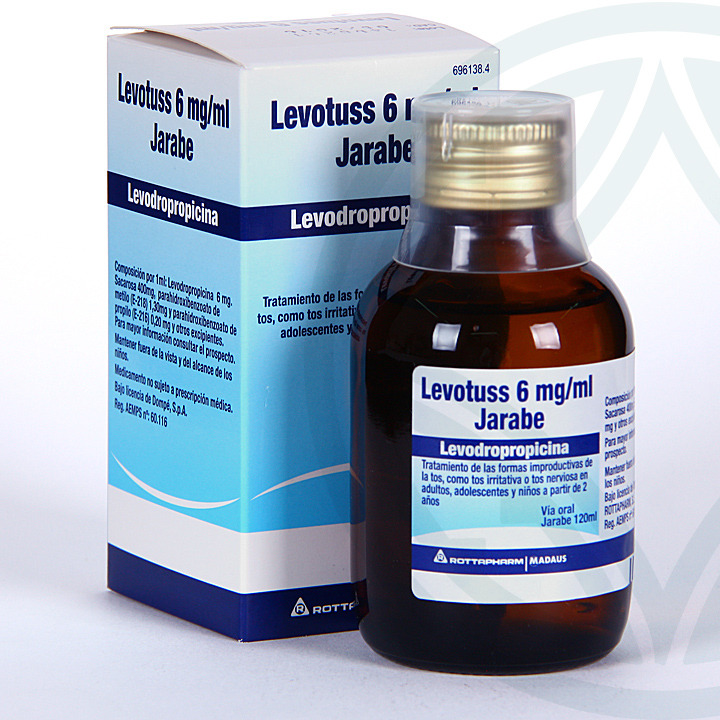 Levotuss 6mg/ml jarabe 120 ml | Tos seca | Farmacia Jiménez