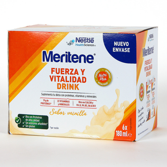 Meritene Drink Vainilla 6 botellas de 180ml | Farmacia Jiménez