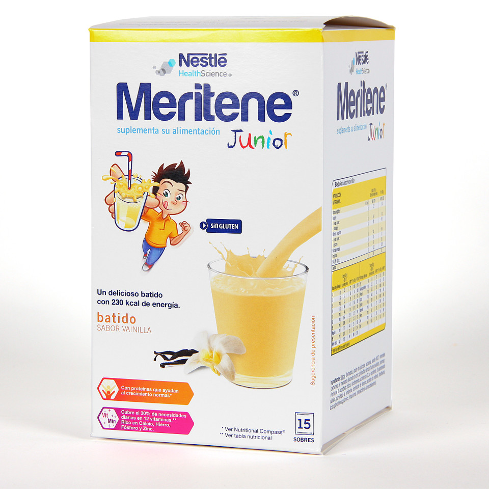 Meritene Junior Batido de Vainilla 15 sobres | Farmacia Jiménez