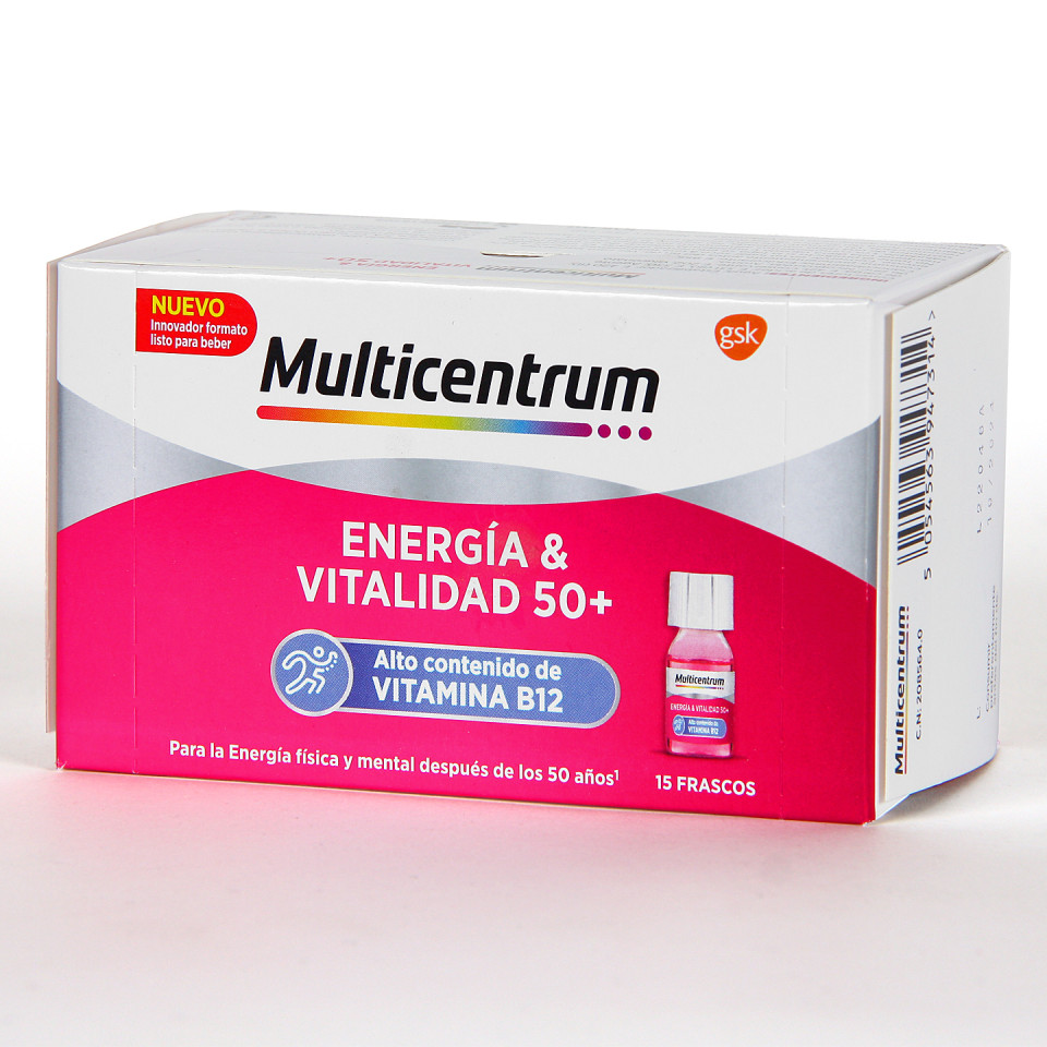 Multicentrum Energía y Vitalidad 50+ 15 frascos bebibles | Farmacia Jiménez