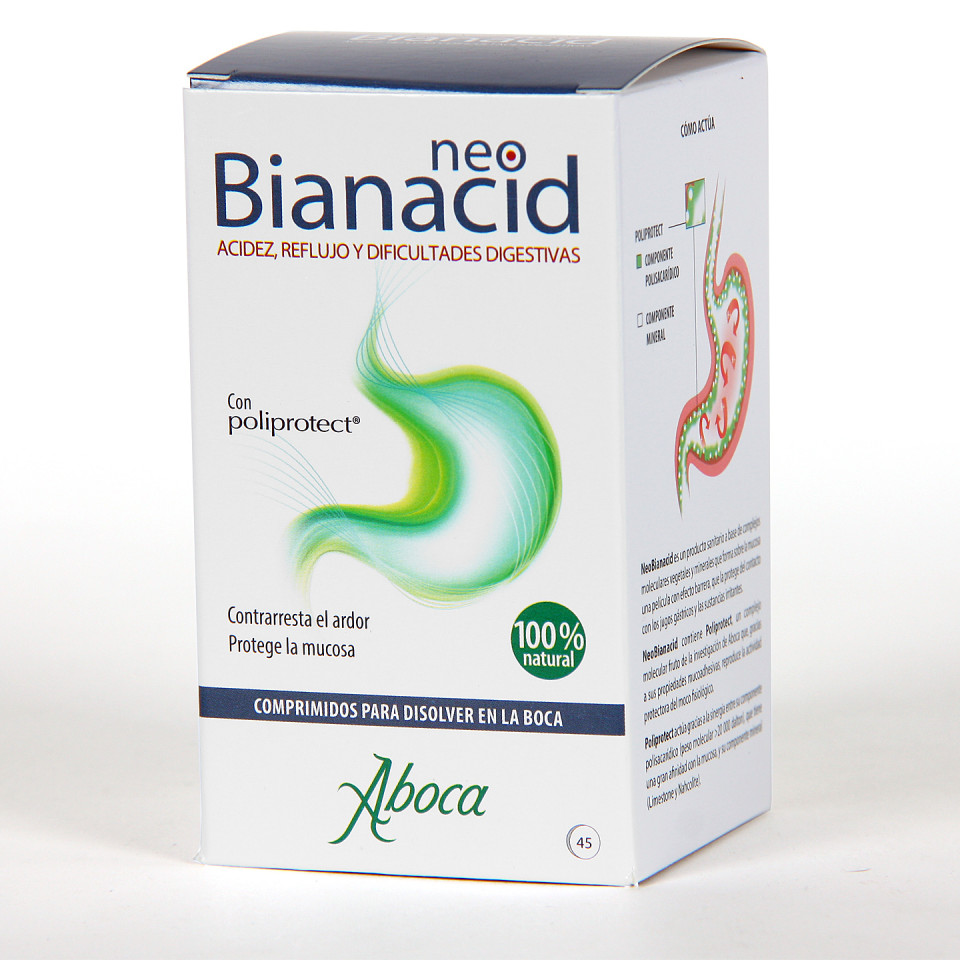 NeoBianacid Acidez y Reflujo 45 comprimidos masticables | Farmacia Jiménez