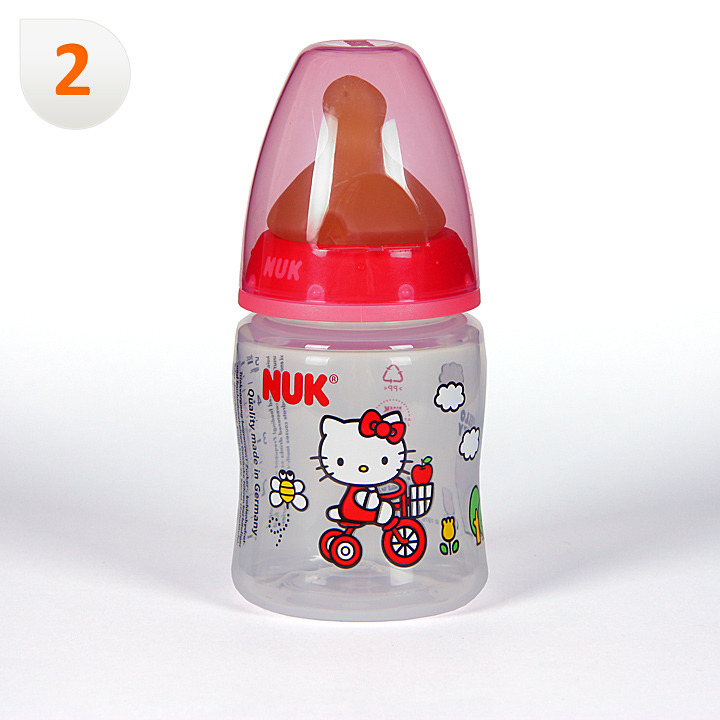Nuk Biberón Hello Kitty Boca Ancha Tetina Anatómica Látex T1M 0-6 meses ...