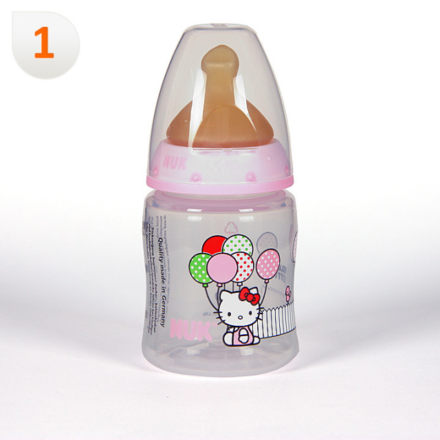 Nuk Biberón Hello Kitty Boca Ancha Tetina Anatómica Látex T1M 0-6 meses ...