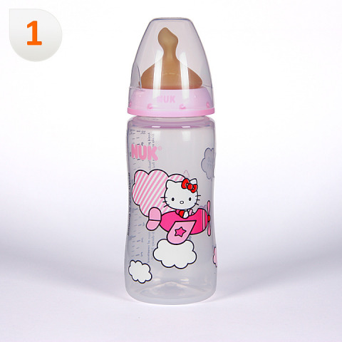 Nuk Biberón Hello Kitty Boca Ancha Tetina Anatómica Látex T1M 0-6 meses ...