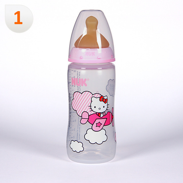 Nuk Biberón Hello Kitty Boca Ancha Tetina Anatómica Látex T2L 6 meses ...